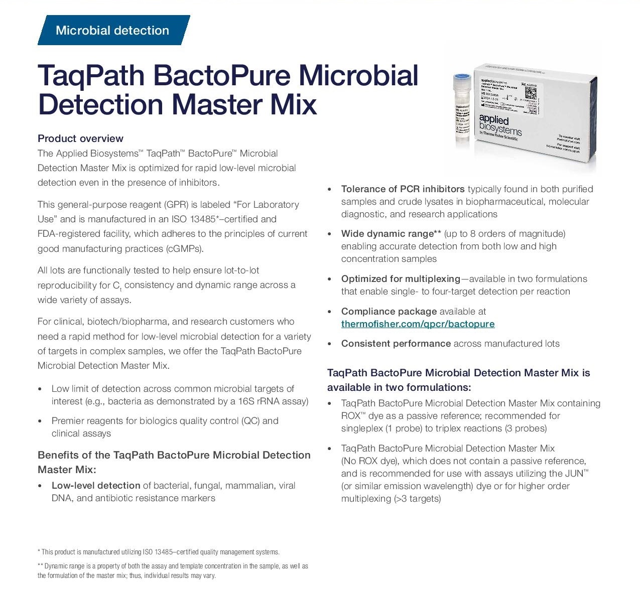 New TaqPath™ BactoPure™ microbial detection master mix – Medical Test ...